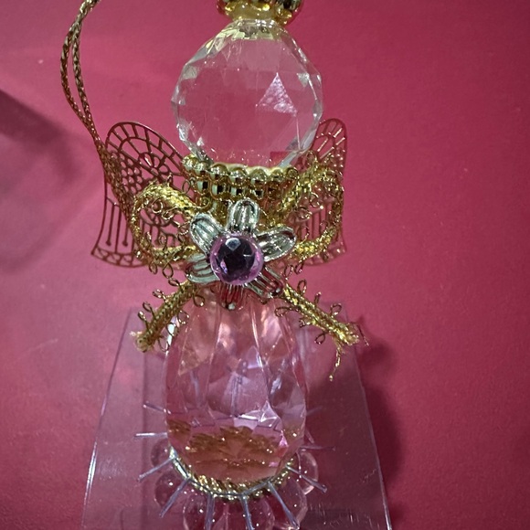 Holiday | Nib Vintage Rose Quartz Angel Figurine October Birthday ...